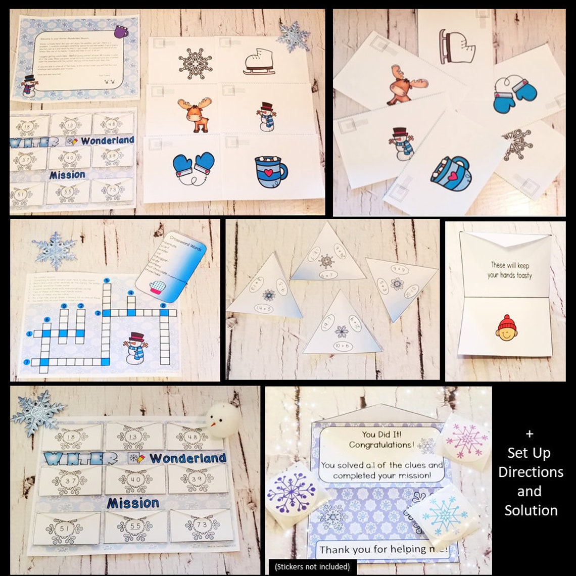 Printable Escape Room for Kids, Winter Themed, Winter Game for Kids ...