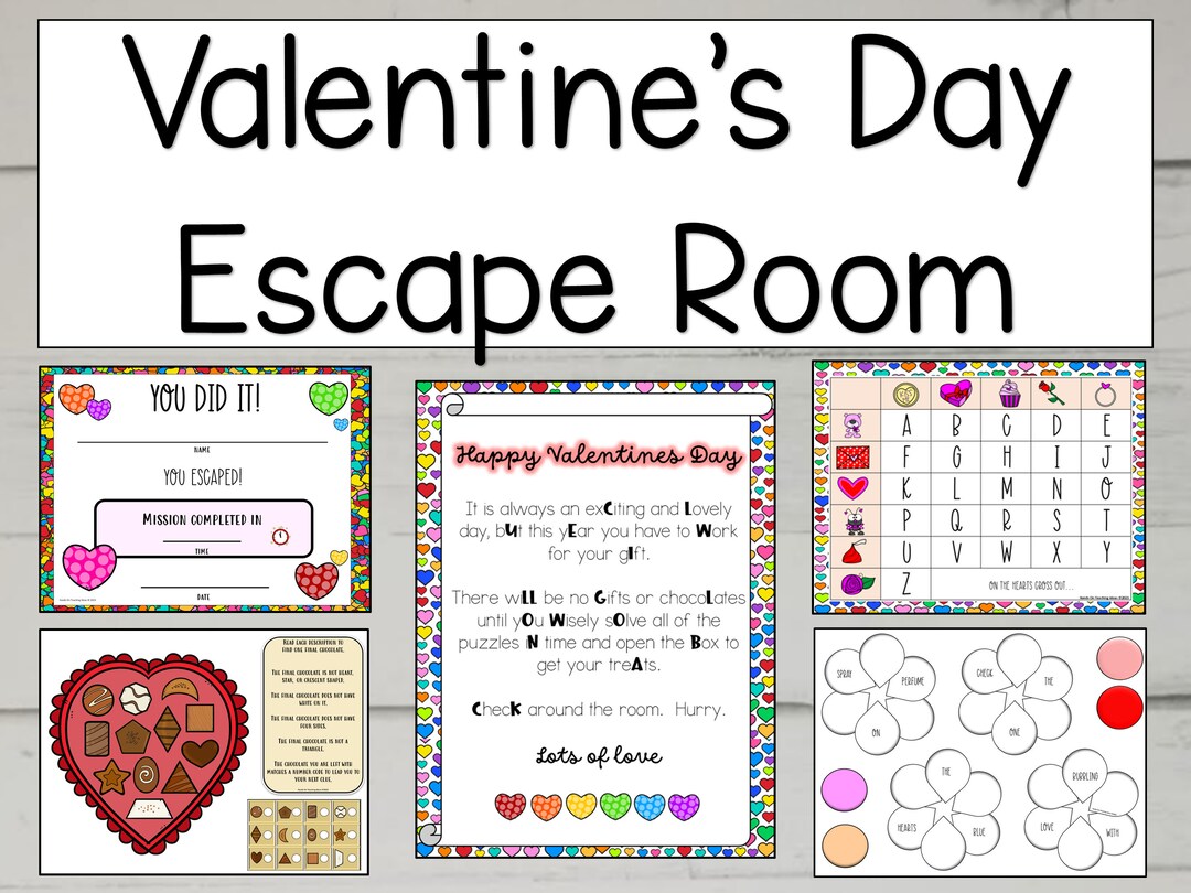 Valentine's Day Escape Room for Kids: DIY Printable Game (digital ...