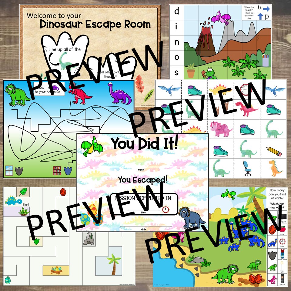 Dinosaur Escape Room for Kids: Printable Birthday Game (digital ...