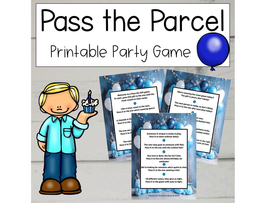 Pass the Prize, Birthday Pass the Parcel, Pass the Present, Printable ...