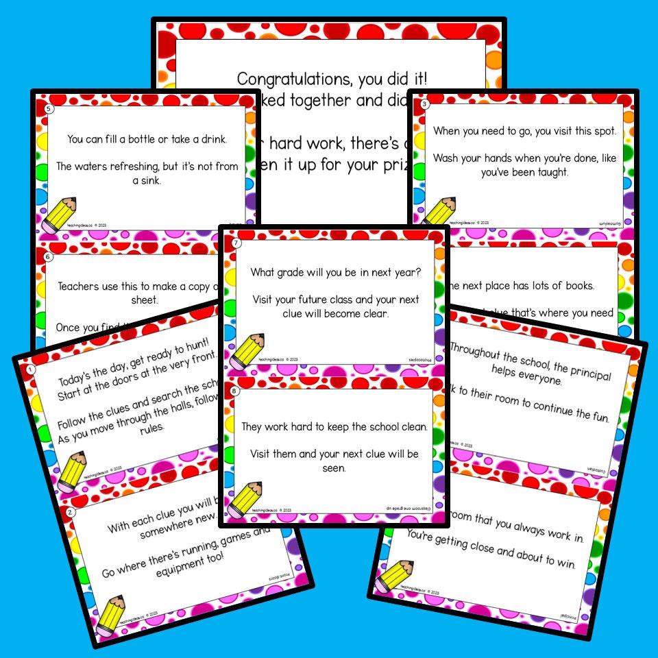 School Scavenger Hunt With Riddles (digital Download) - Etsy