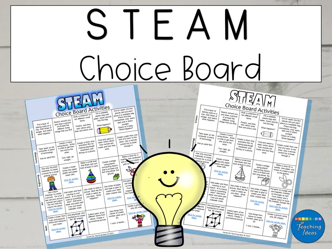 STEM, STEAM, Choice Board, STEM Activities for Kids, Steam Activities ...