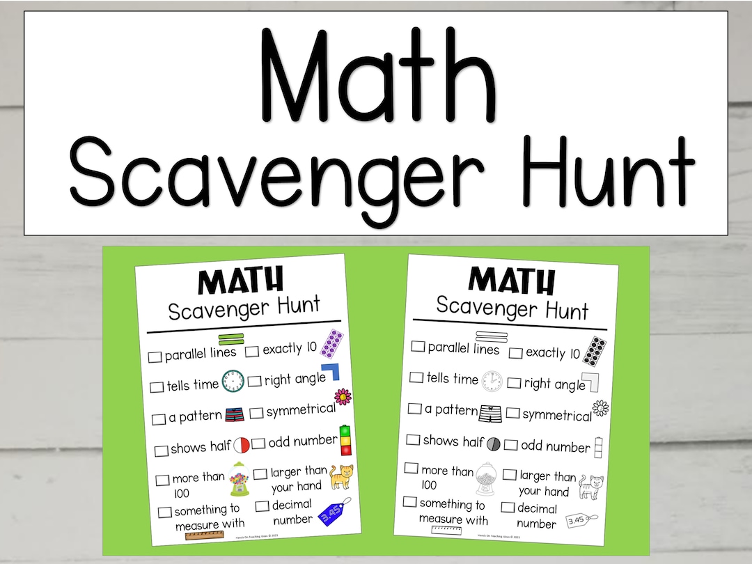 Scavenger Hunt Math, Math Scavenger Hunt, Treasure Hunt for Kids, Math ...