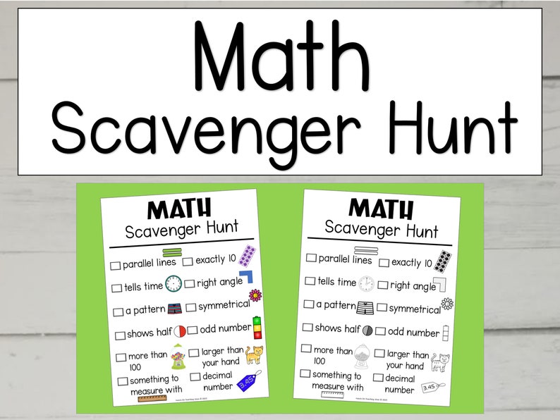 Scavenger Hunt Math, Math Scavenger Hunt, Treasure Hunt for Kids, Math ...