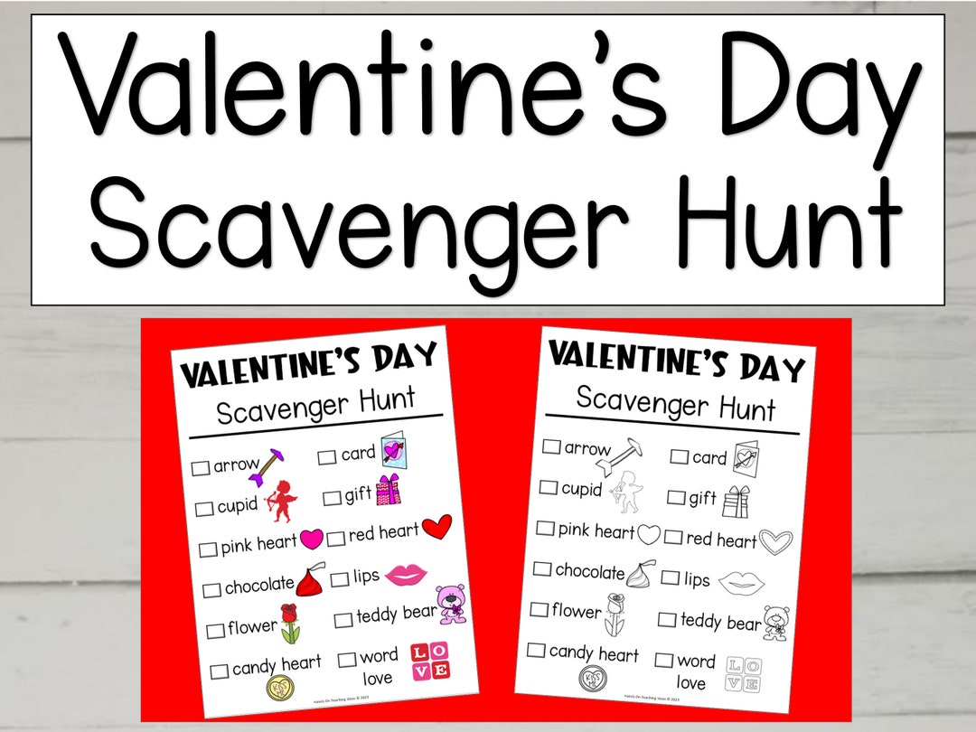 Scavenger Hunt Valentines Day,valentine Scavenger Hunt,treasure Hunt ...