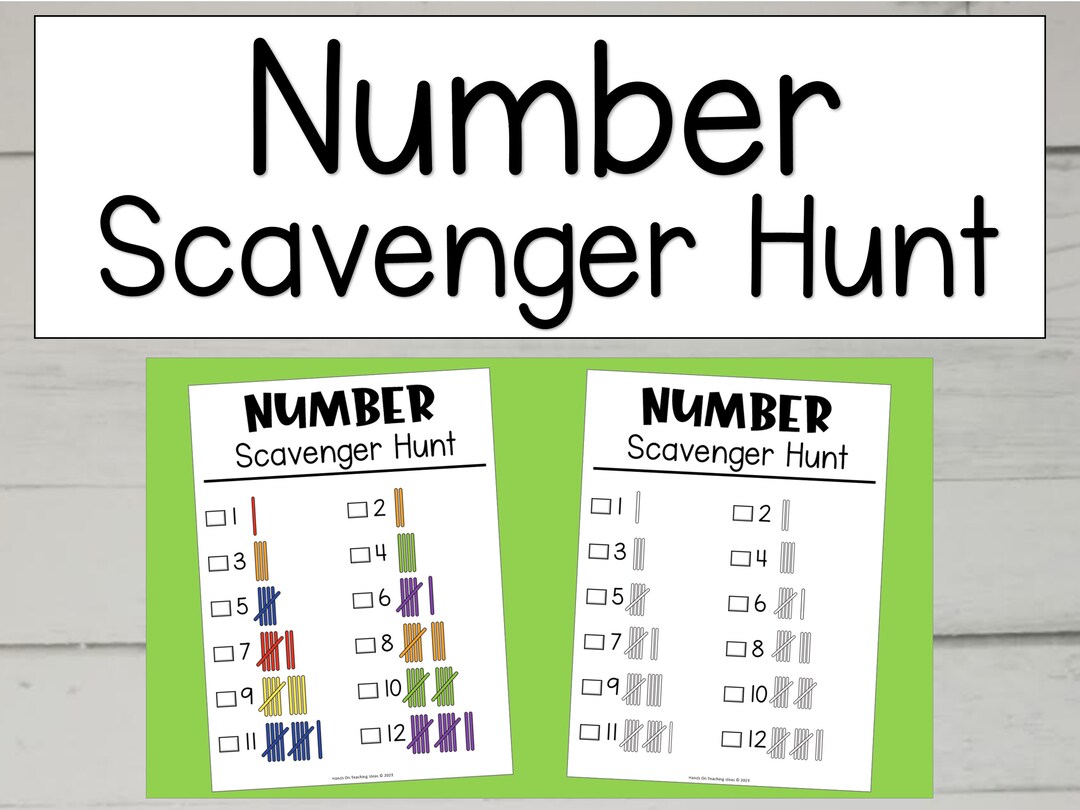 Scavenger Hunt Numbers, Numbers Scavenger Hunt, Treasure Hunt for Kids ...