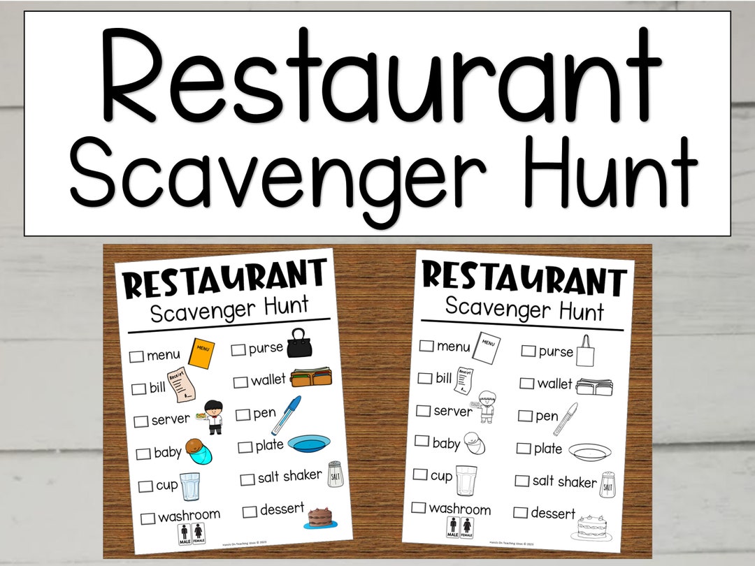 Scavenger Hunt Restaurant, Restaurant Scavenger Hunt, Treasure Hunt for ...