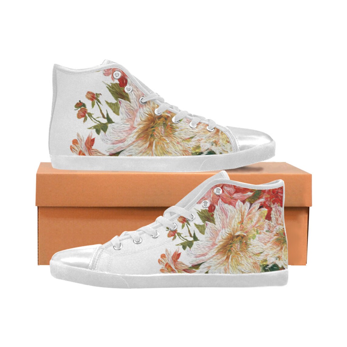 Women's Floral Custom High Top Shoes regular Size - Etsy UK