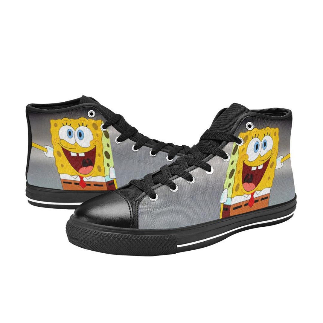 Unisex Spongebob Squarepants Cartoon Trippy Custom High Top Shoes kids ...