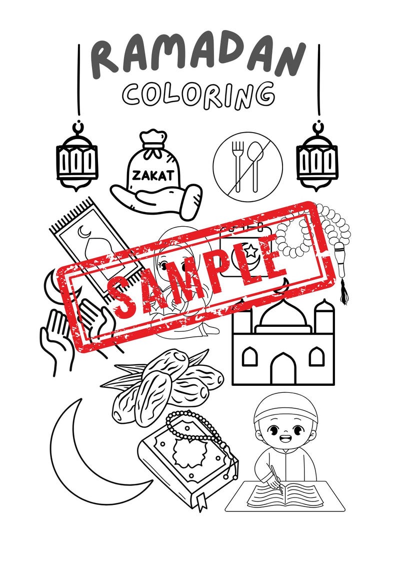 Ramadan Kids Coloring and Activity Book - Etsy