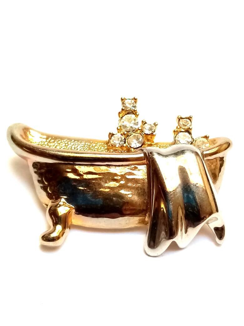 Vintage Bubble Bath Brooch ,piscitelli Bathtub Brooch, 80s Elegant ...