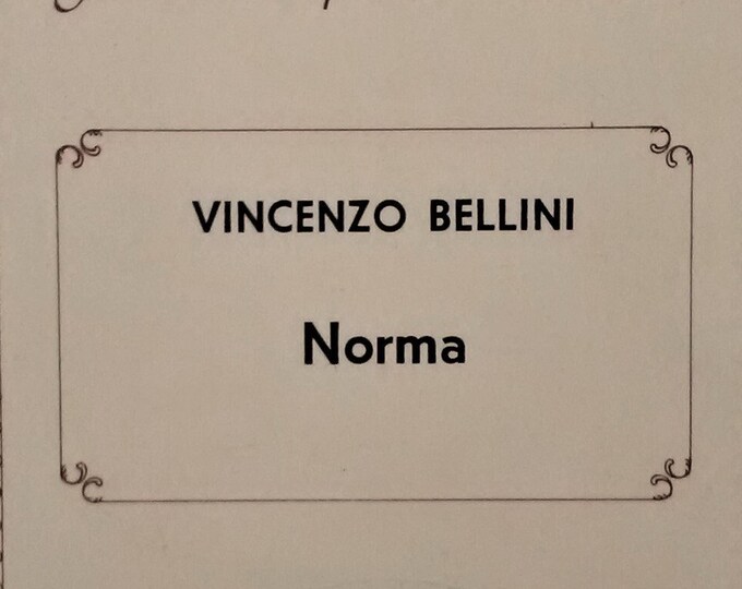 Bellini Norma an Opera Libretto in Italian and English Text - Etsy
