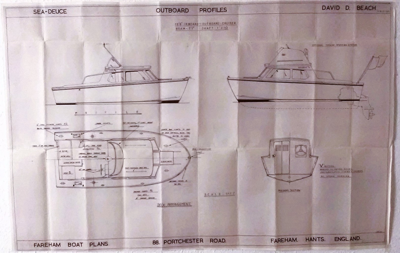Drawing of Sea-deuce Cruiser by David D Beach - 1:10 Scale Copy - Etsy