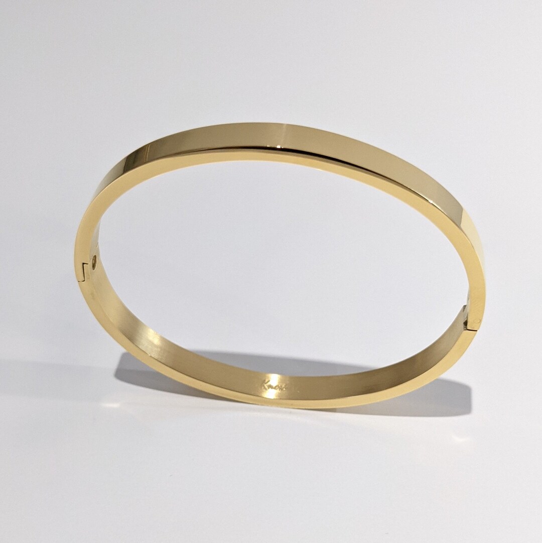 Stainless Steel Bracelet, Bangle, Gold Stainless Steel Bangle - Etsy