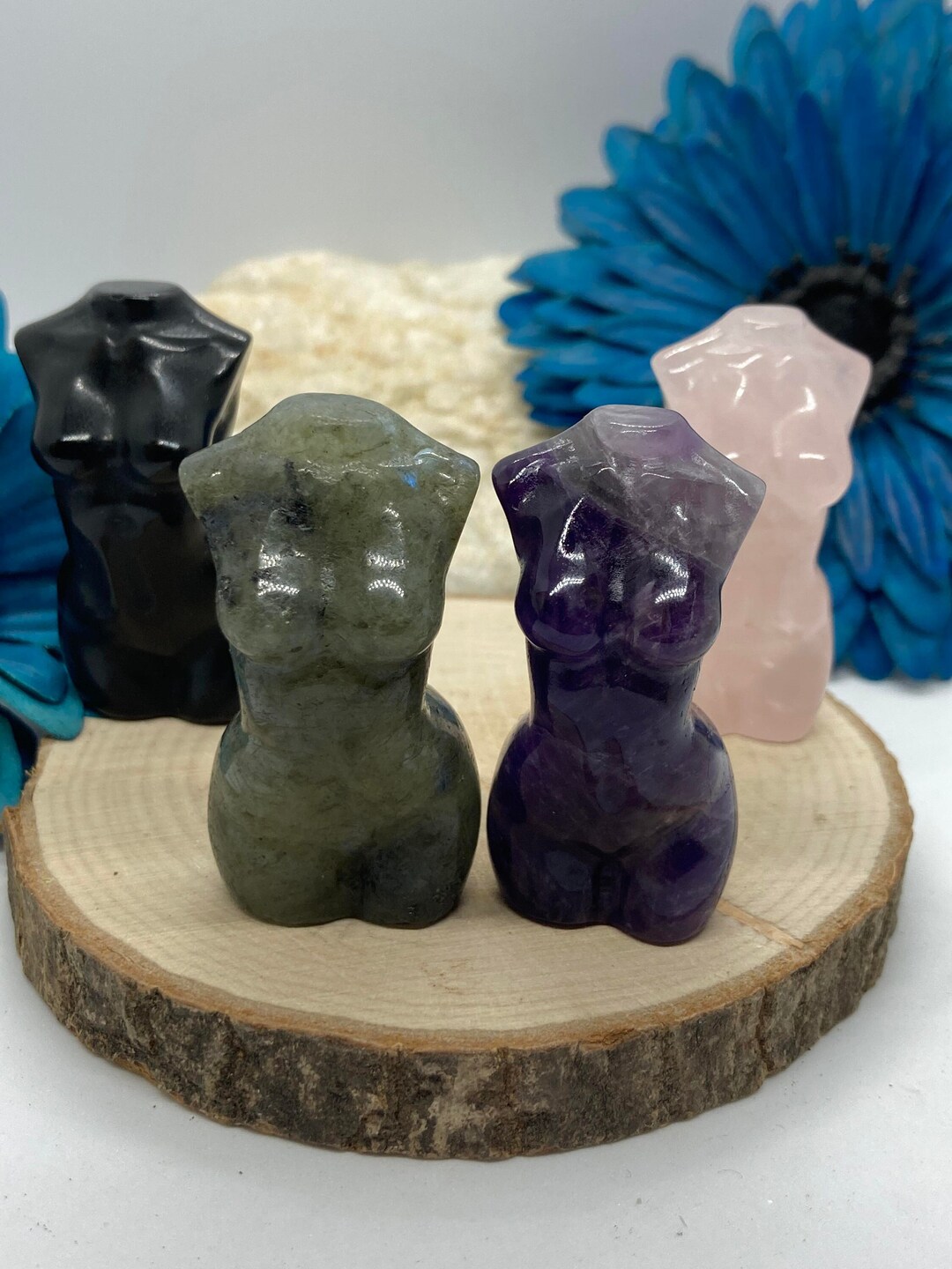 Crystal Goddess Carving Female Body Carved Crystal Obsidian Labradorite ...
