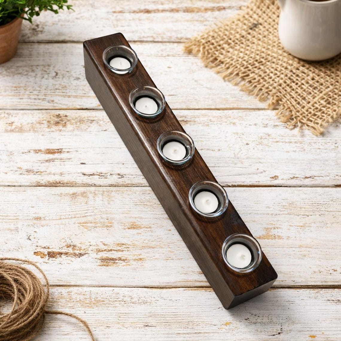 Modern Hearth Wooden Tea Light Holder - Etsy
