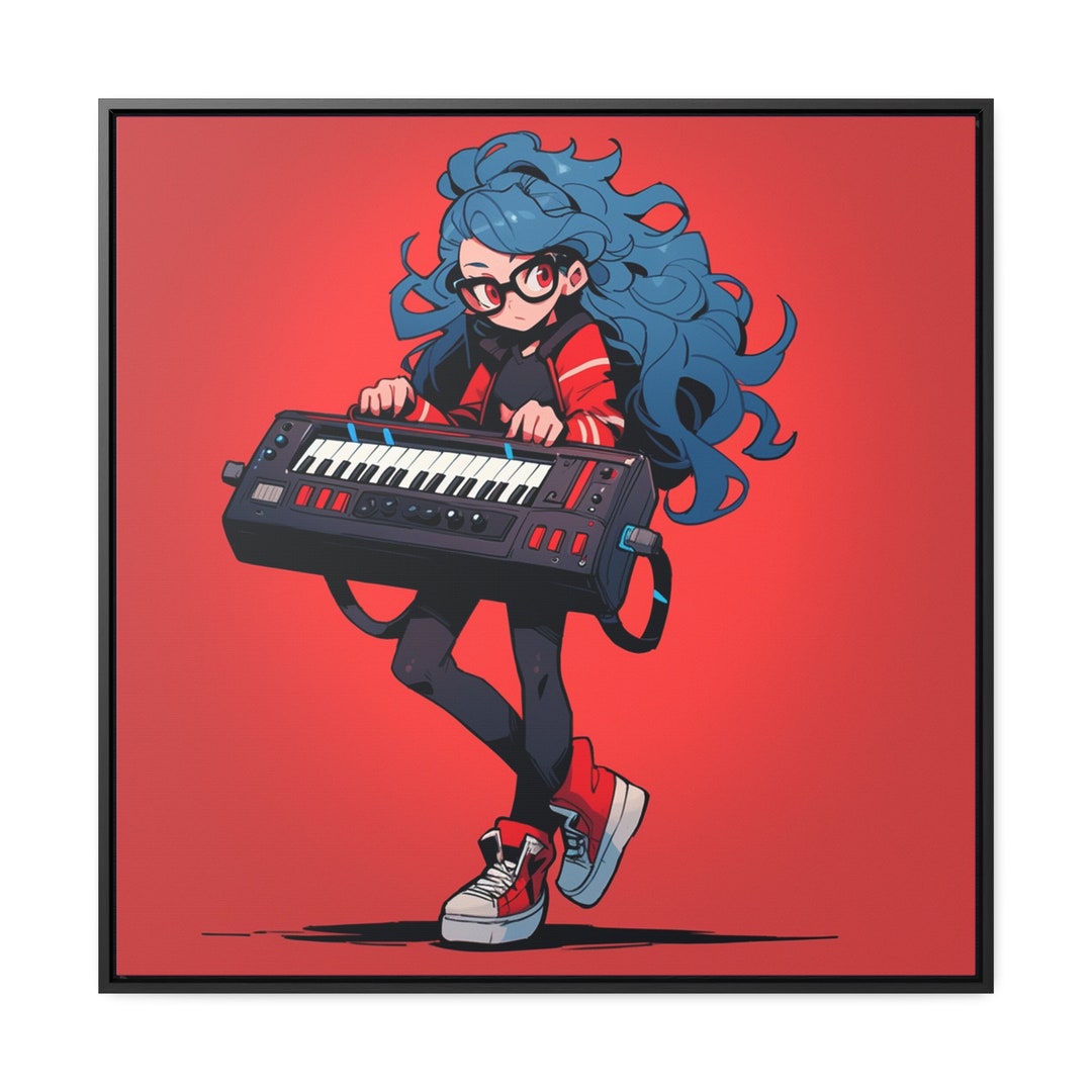 Japanese Anime Keyboardist Decorative Canvas-synthesizer Home Decor ...