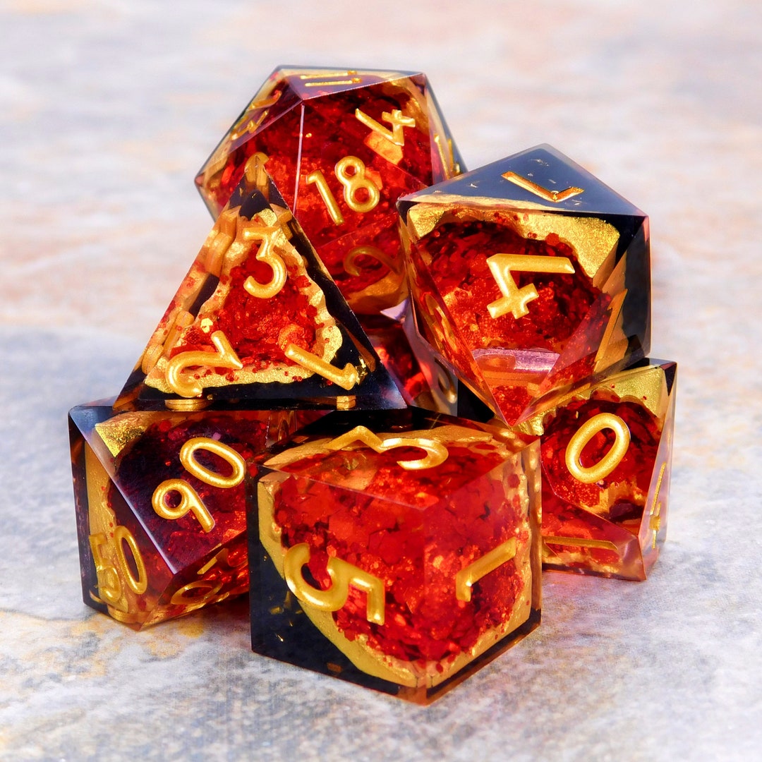 Sharp Edge Dice: Red Geode Dice Set - Etsy