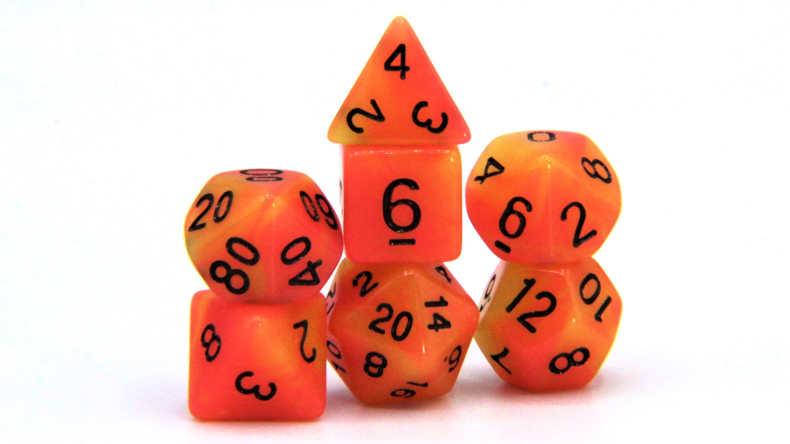 Glow-in-the-dark Orange and Yellow DND Dice in Acrylic Box - Etsy