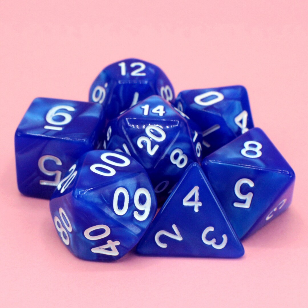 Polyhedral 7 Piece DND Dice Set - Shining Aether - Etsy