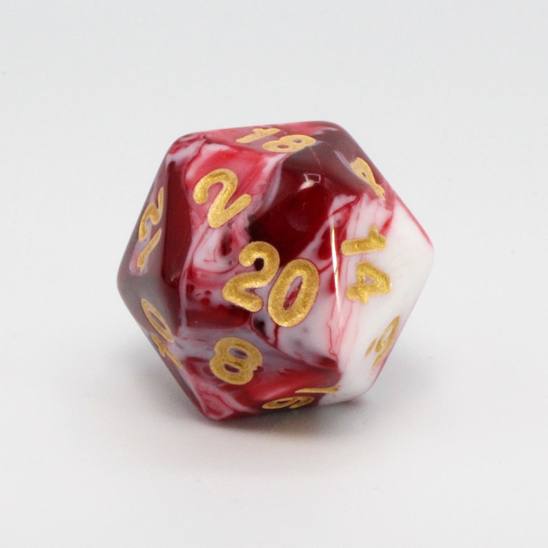 Polyhedral 7 Piece DND Dice Set Strawberries and Cream - Etsy