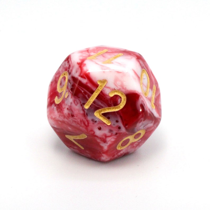 Polyhedral 7 Piece DND Dice Set Strawberries and Cream - Etsy