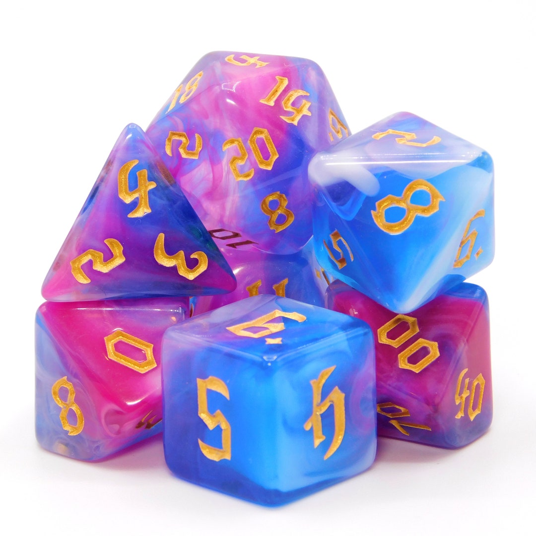 Polyhedral 7 Piece DND Dice Set - Mystic Fusion - Etsy