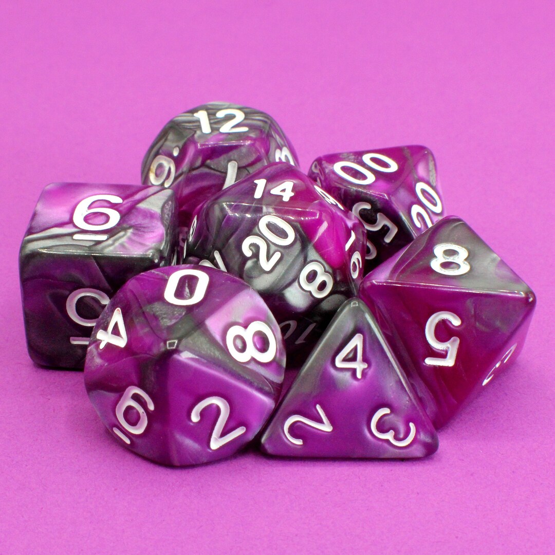 Polyhedral 7 Piece DND Dice Set - Shadow Jester - Etsy