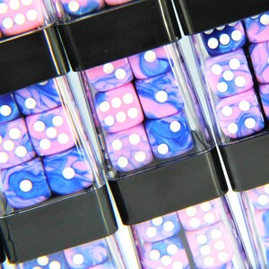 D6 Pips - Pink and Blue Double Color Dice 16mm - Etsy