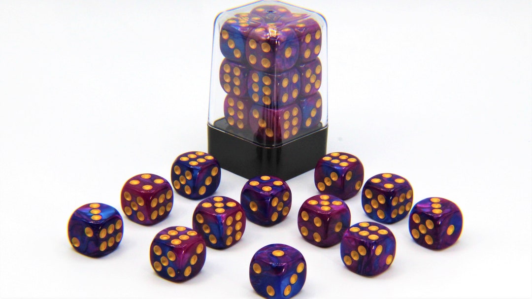 D6 Pips - Purple and Blue Double Color Dice 16mm - Etsy