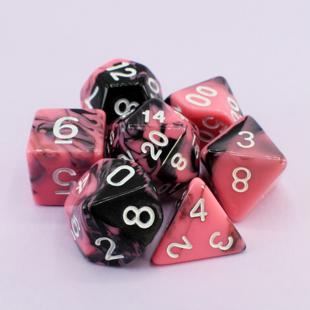 Polyhedral 7 Piece DND Dice Set - Punk Rocker - Etsy