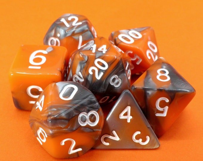 Polyhedral 7 Piece DND Dice Set - Carbon Infusion - Etsy