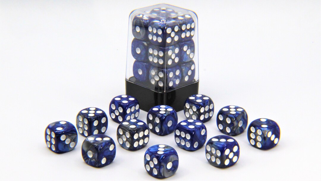 D6 Pips Blue and Slate Double Color Dice 16mm - Etsy