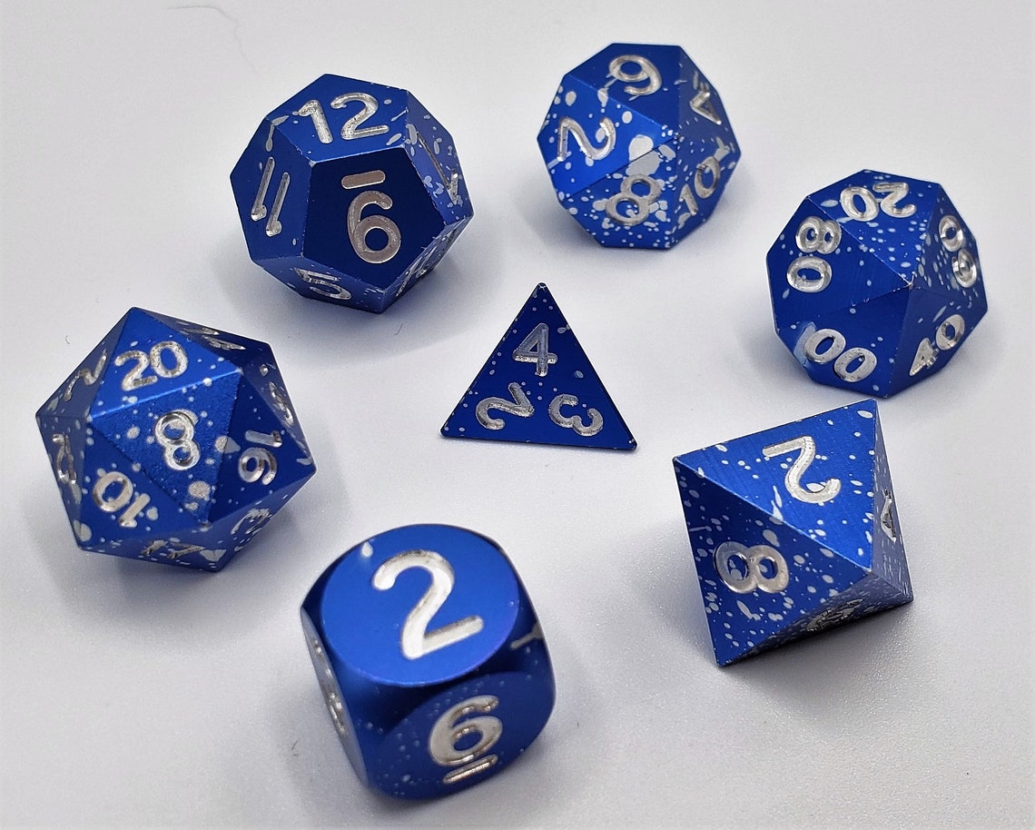 Metal Dice: Precision Anodized Aluminum Series Blue With - Etsy