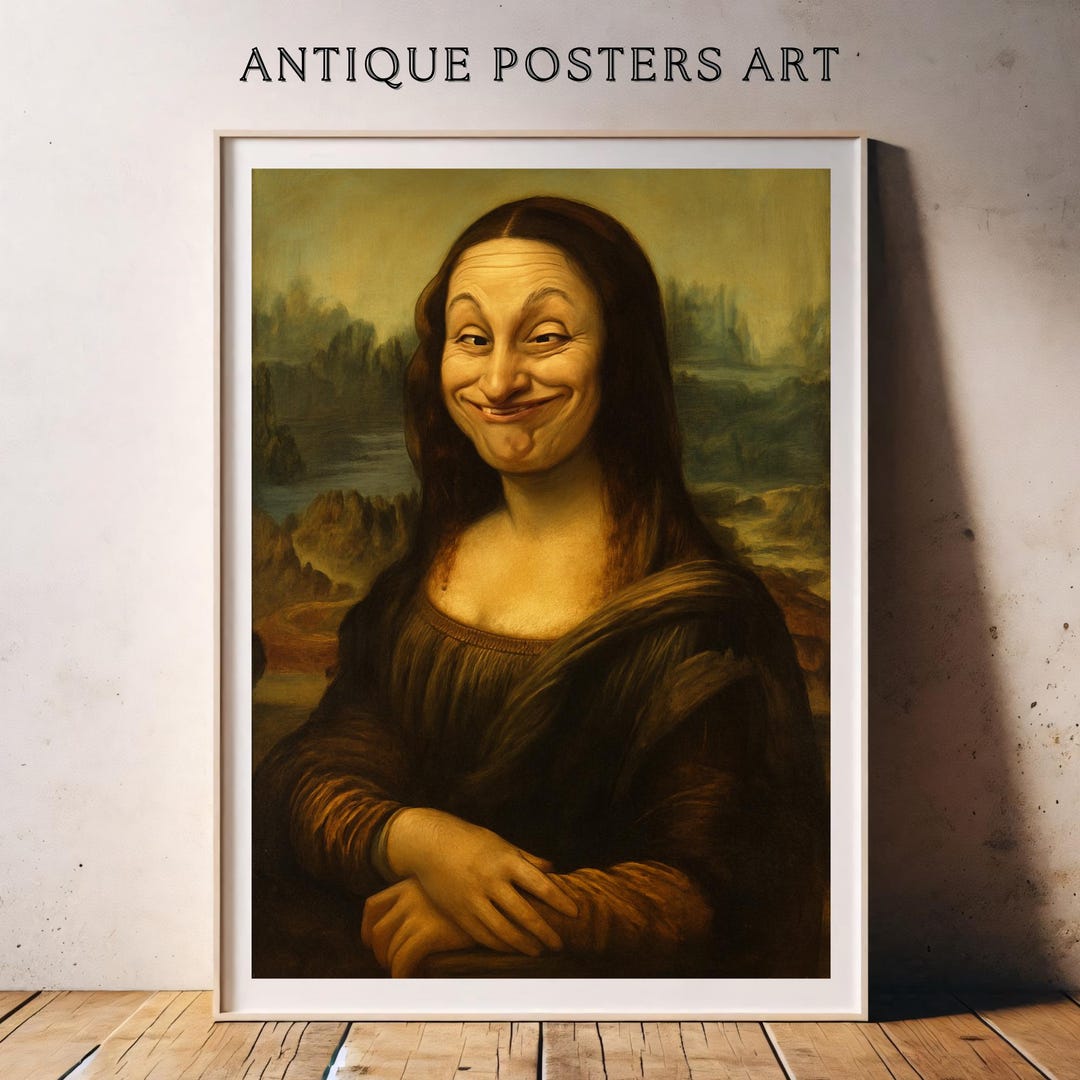 Funny Mona Lisa Wall Art, Leonardo Da Vinci Parody Oil Painting ...