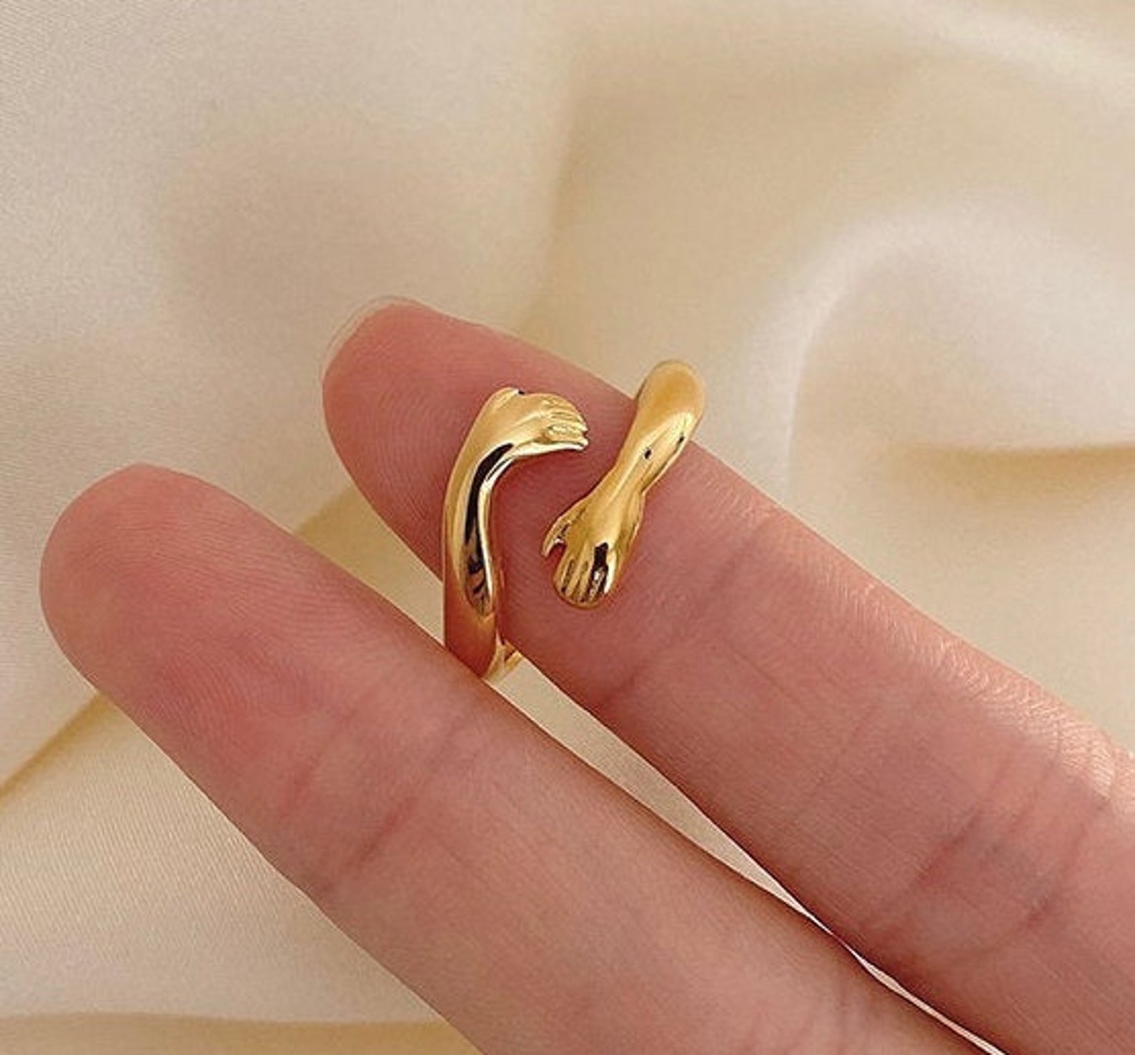 18k Gold Filled Hug Rings Knotted Twisted Geometric Ring | Etsy