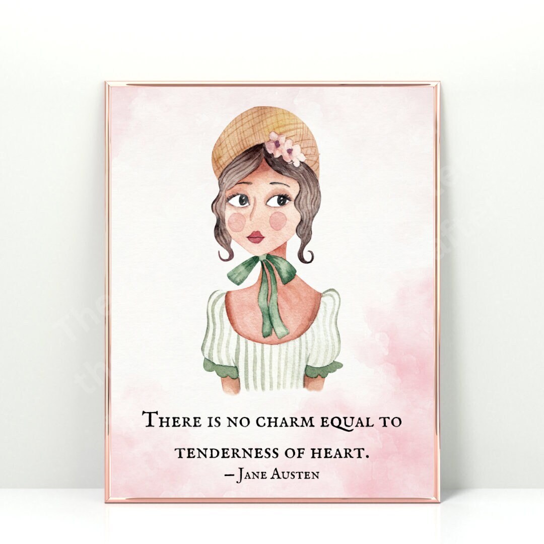 8x10 Jane Austen Watercolor Print, Watercolor Wall Art, Jane Austen ...