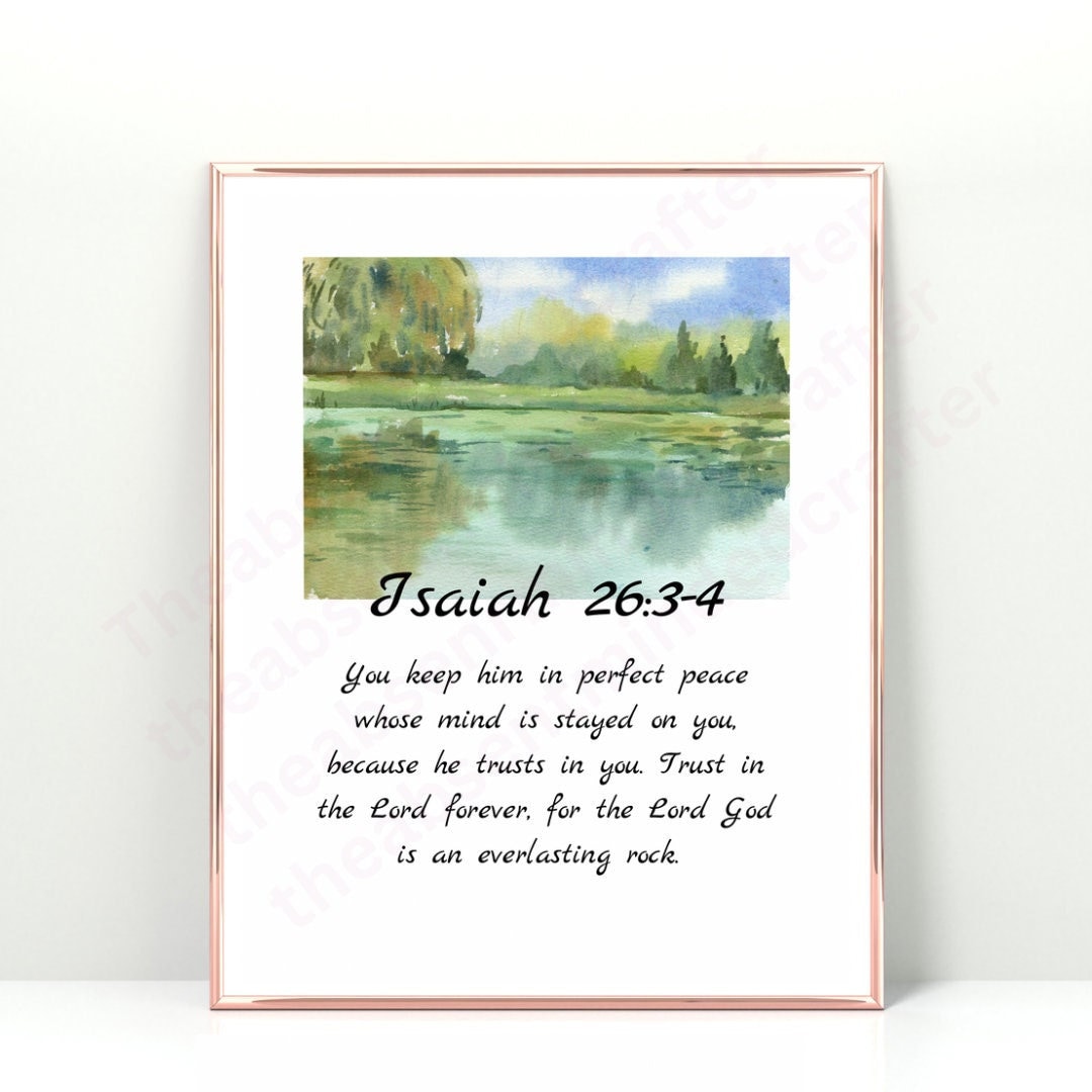 Watercolor Isaiah 26:3-4 Print, Scripture Print, Scripture Wall Art ...