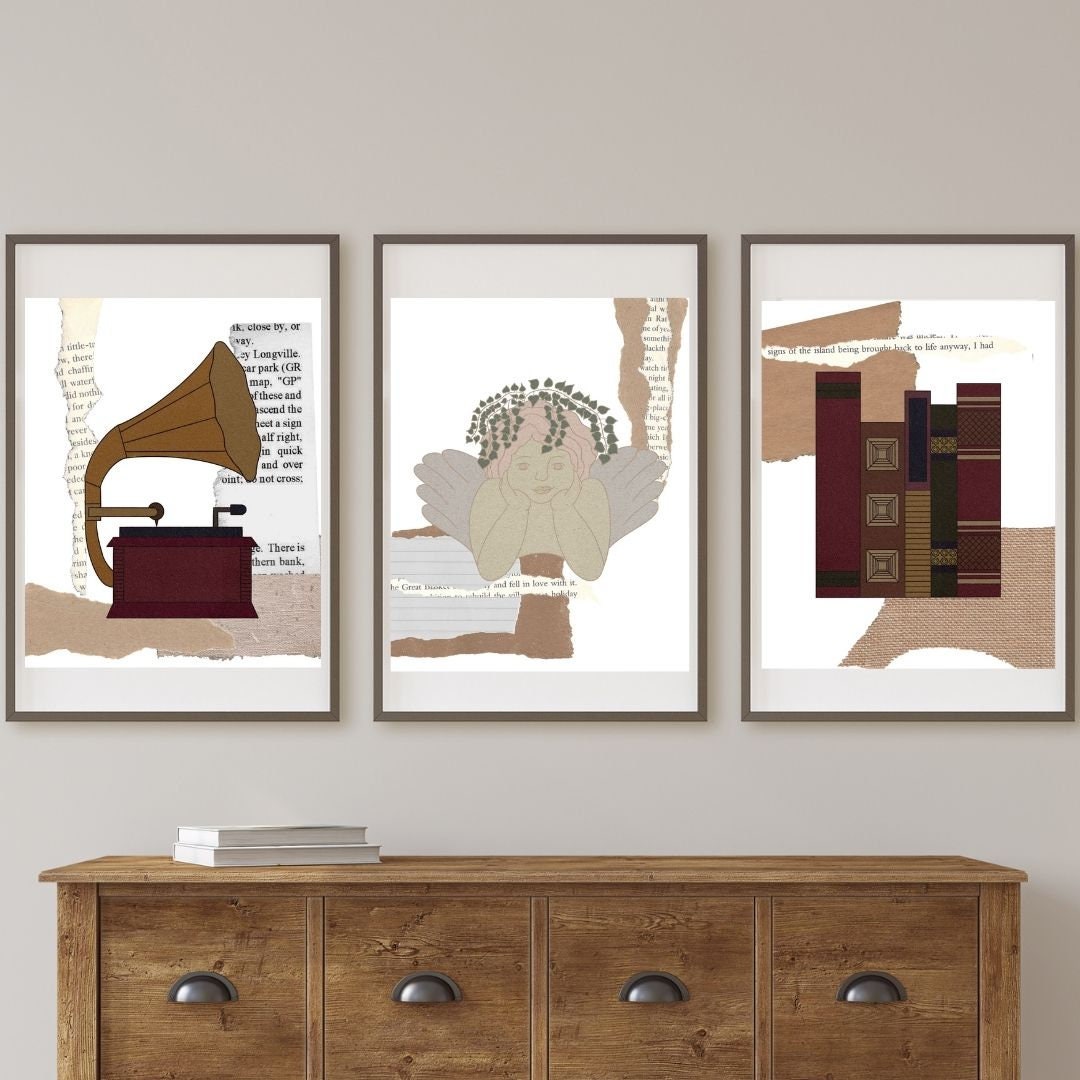 Vintage Trio Printable, Dark Academia Aesthetic, Vintage Wall Decor ...