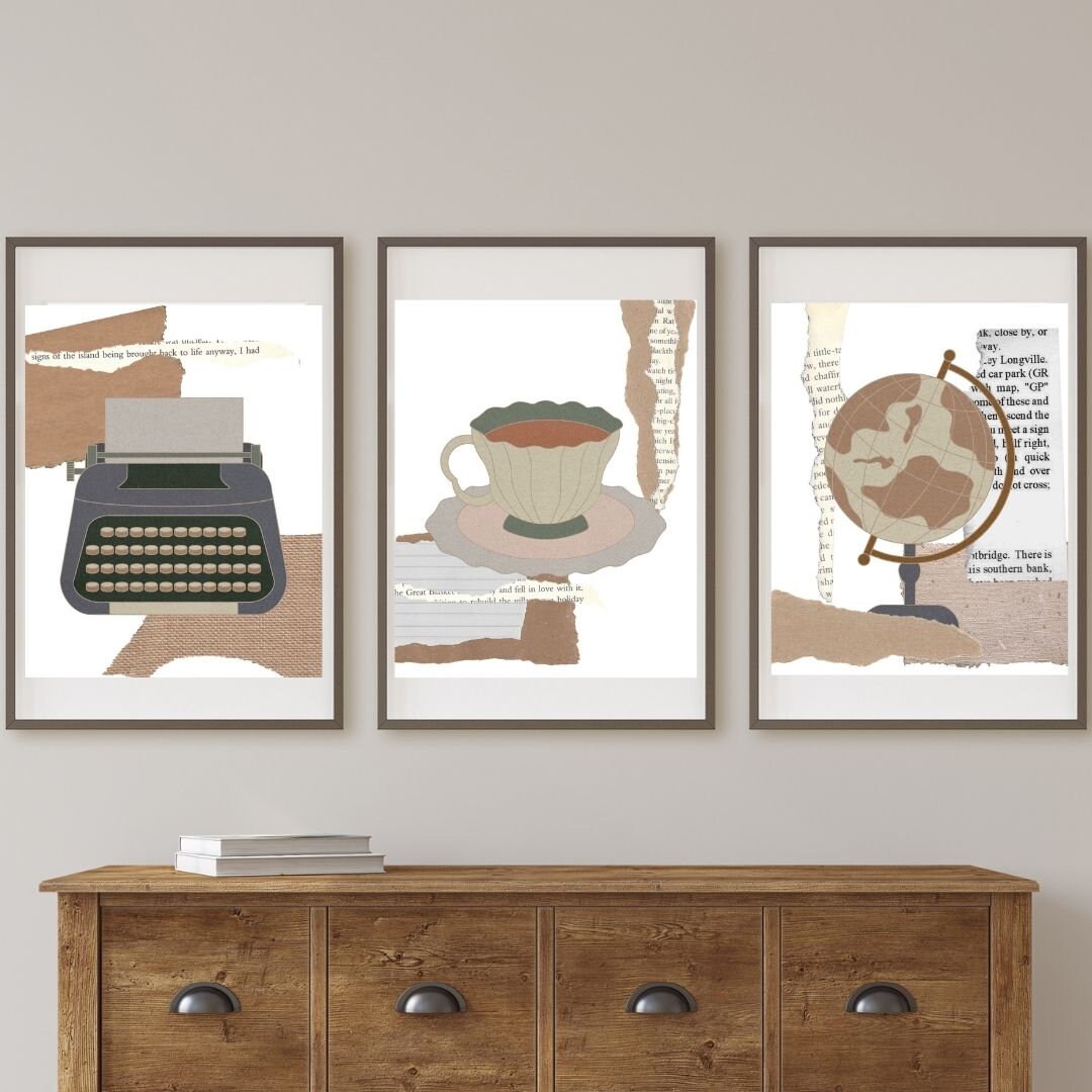 Vintage Wall Art, Dark Academia Printable, Pack of 3 Vintage Prints ...