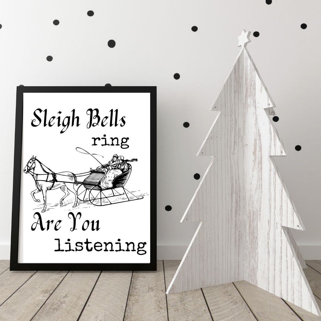 Christmas Sleigh Printable, Christmas Carols Printable, Vintage ...