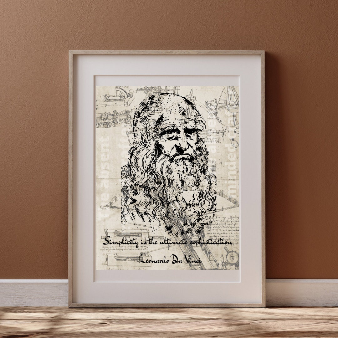 Leonardo Da Vinci Printable, Leonardo Da Vinci Quote, Leonardo Wall Art ...