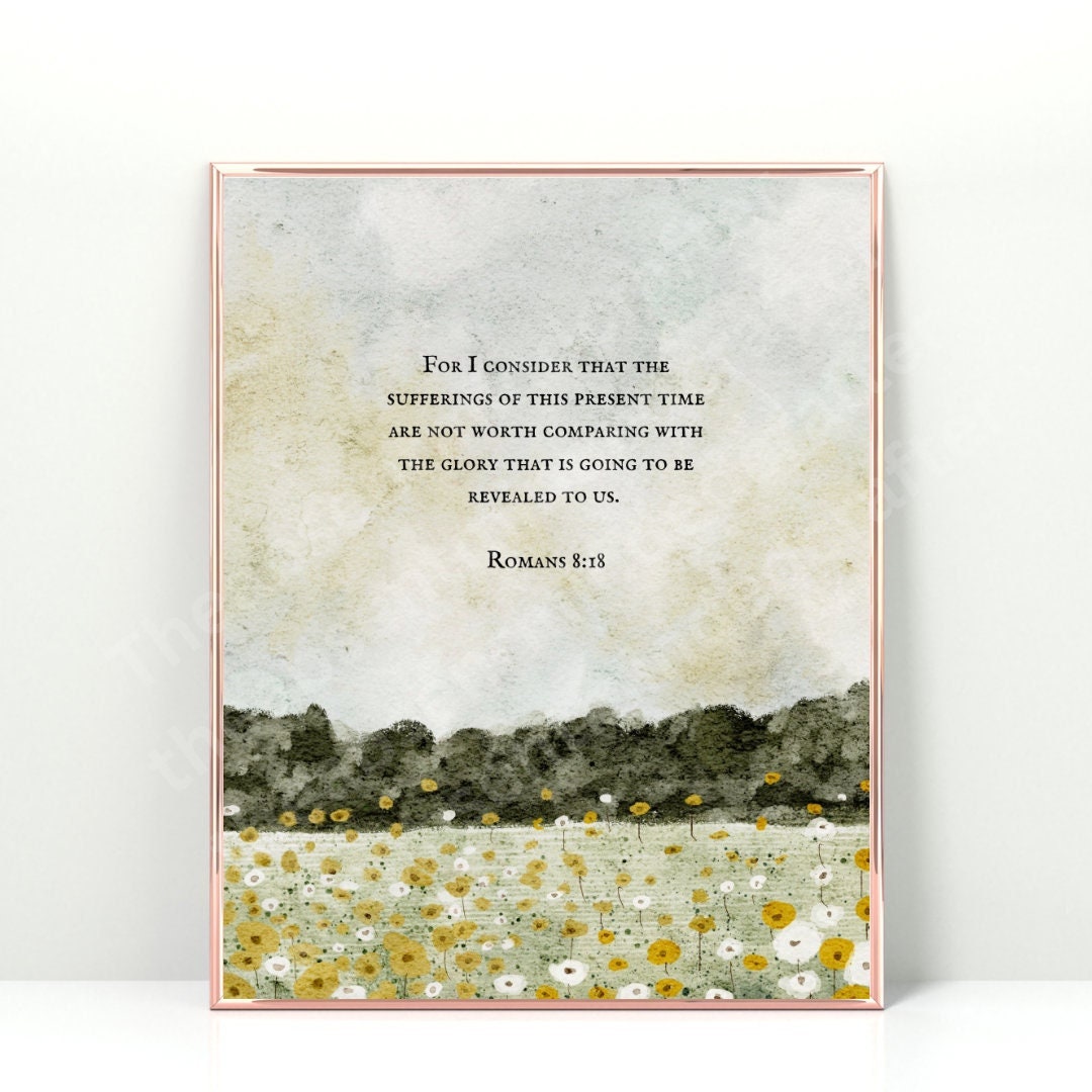 Romans 8:18 CSB Printable, Watercolor Scripture Art, Scripture Wall Art ...