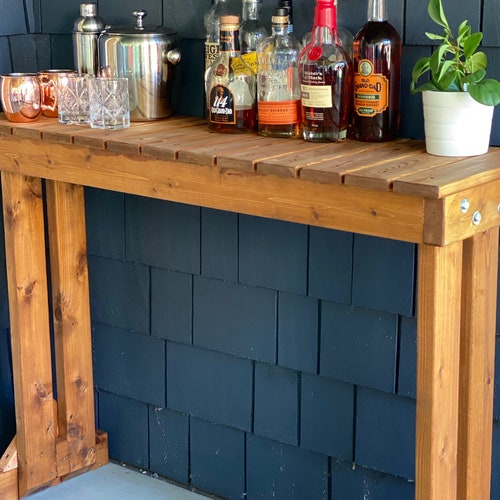 Outdoor Cedar Bar With Cooler option and Bottom Shelf - Etsy