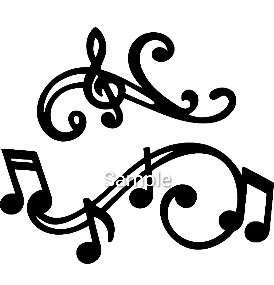 Music notes clipart silhouette svg jpg dxf and png files | Etsy