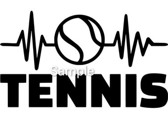 Heartbeat Tennis Svg - Etsy