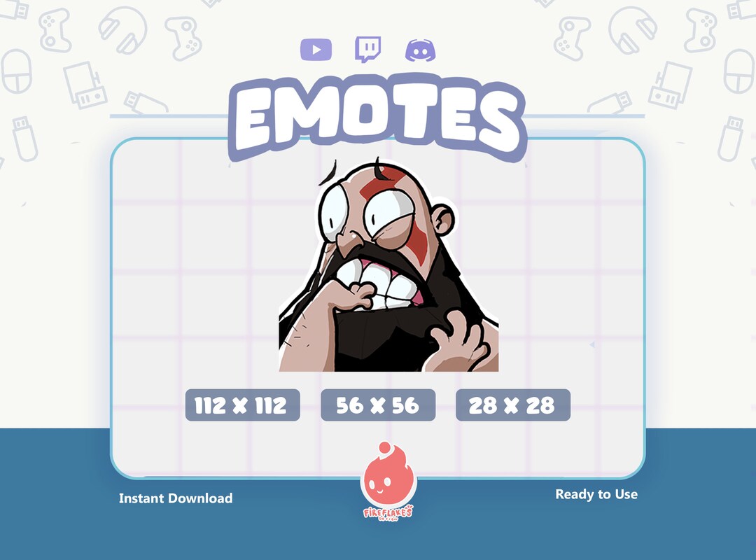Twitch Emote / Kratos / God of War / Scared / Trembling / Funny Meme ...