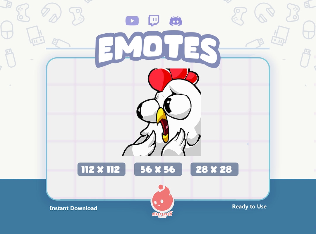 Twitch Emotes / Chicken Suprised / Meme / Emotes / Kawaii / Cute Chibi ...