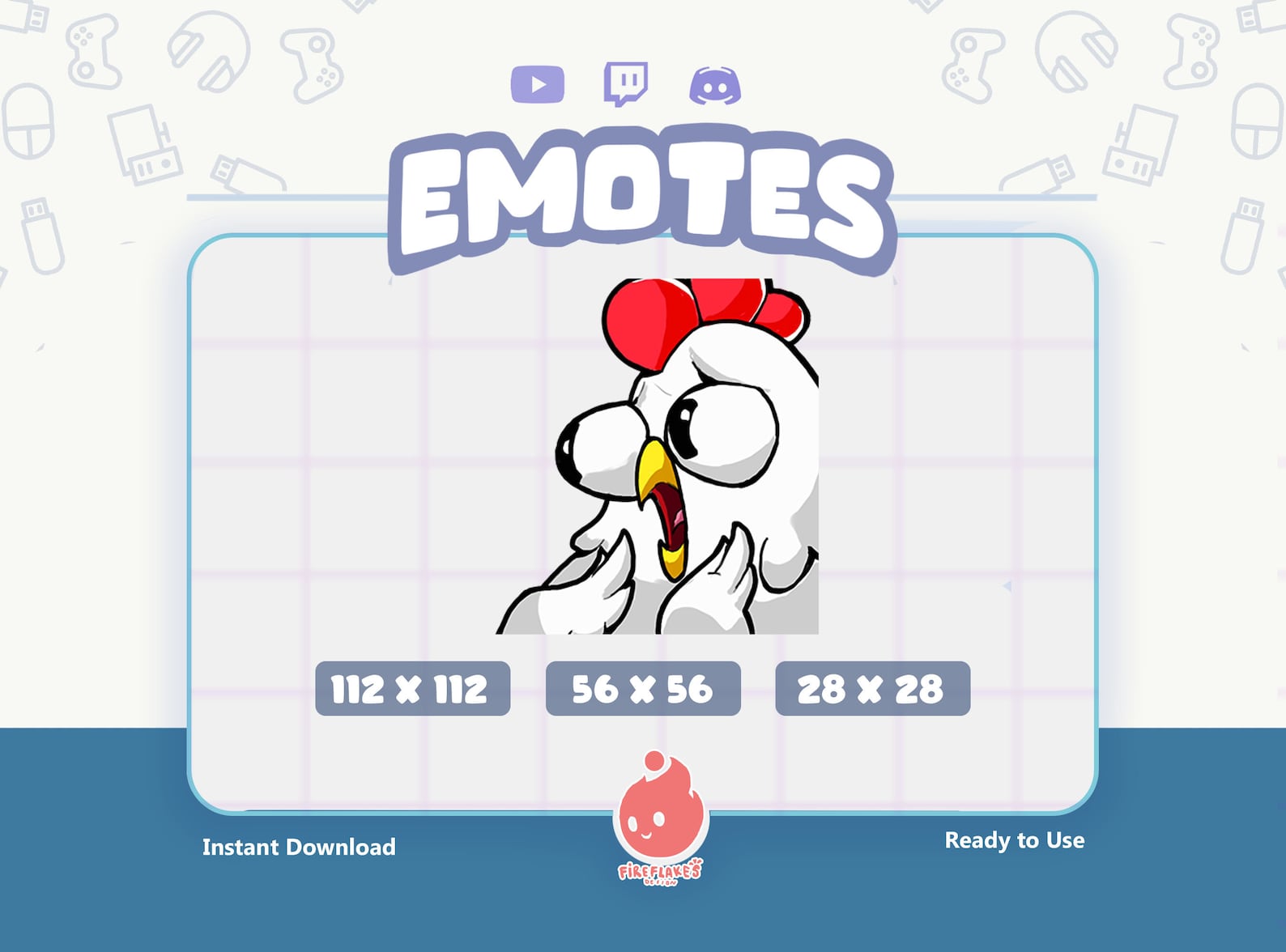 Twitch Emotes / Chicken Suprised / Meme / Emotes / Kawaii / Cute Chibi ...