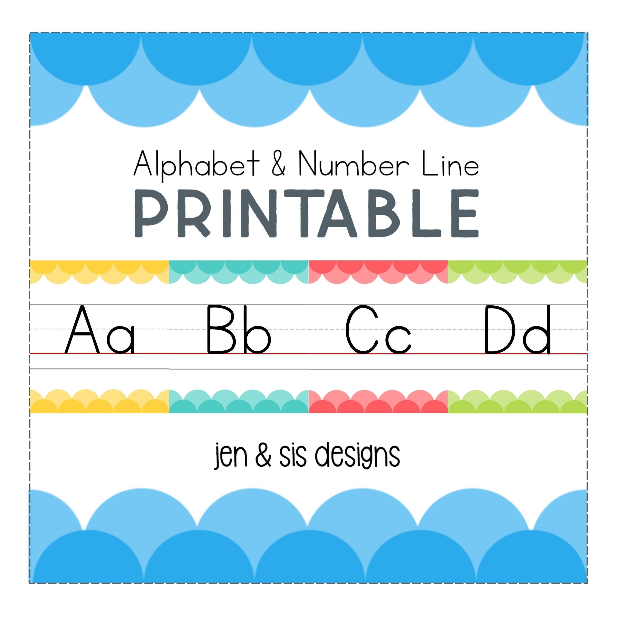 Alphabet & Number Line Printable | Classroom Decor | Alphabet Posters ...